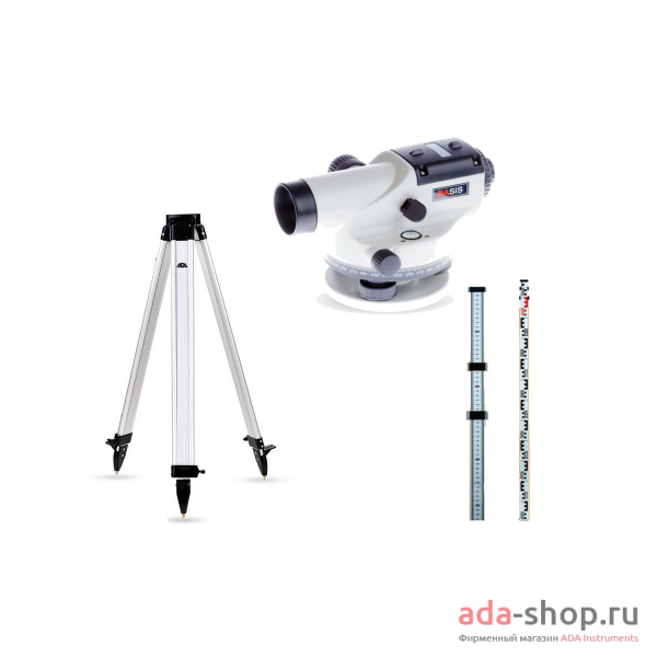 Оптический нивелир ADA Basis + Рейка ADA STAFF 3 + Штатив на клипсах ADA Light А00117_К1 ...